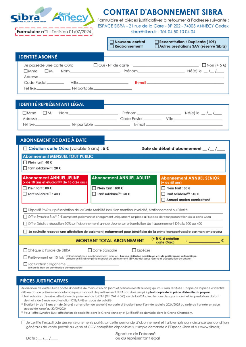 Formulaires Sibra - SIBRA