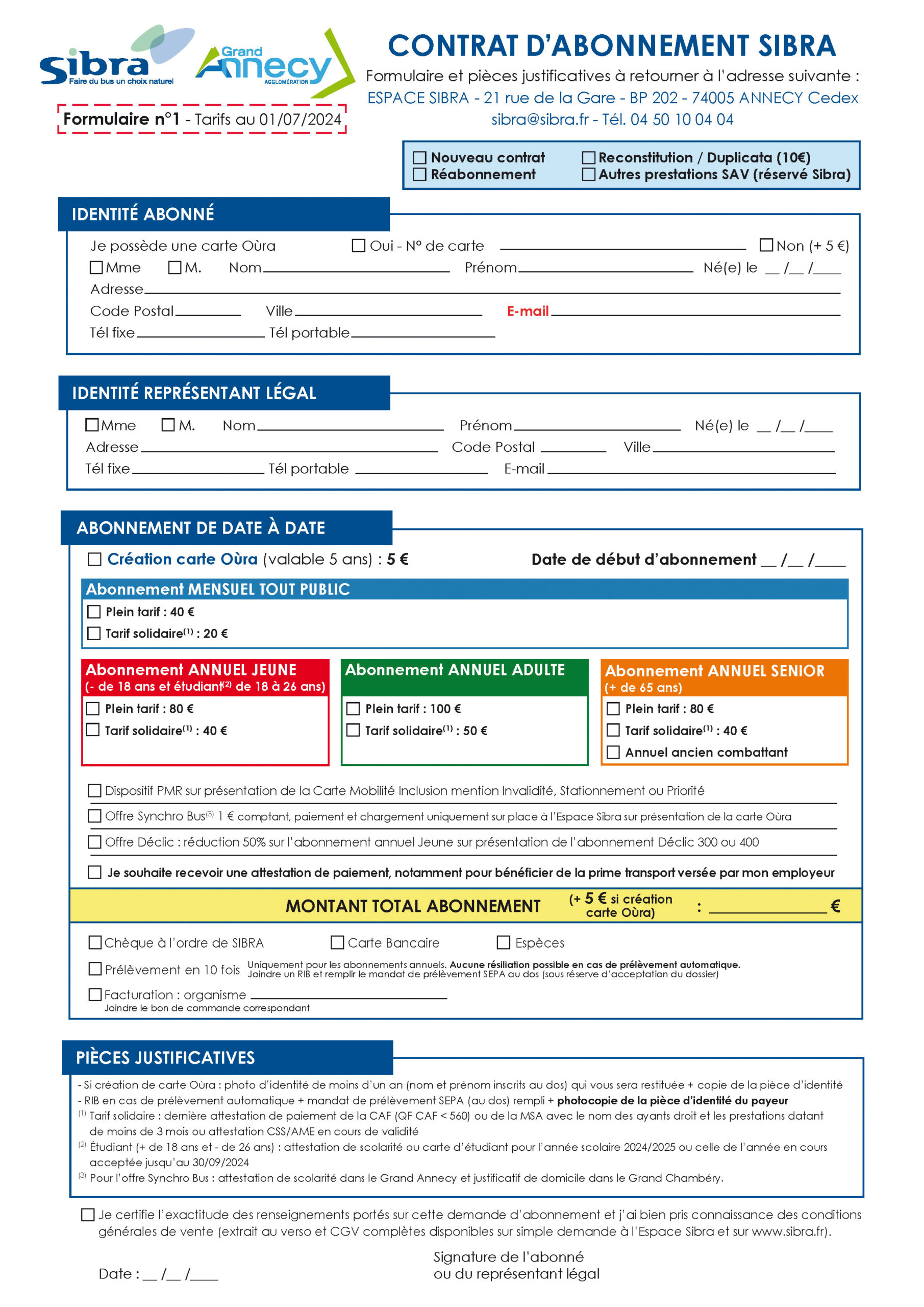 Formulaires Sibra - SIBRA
